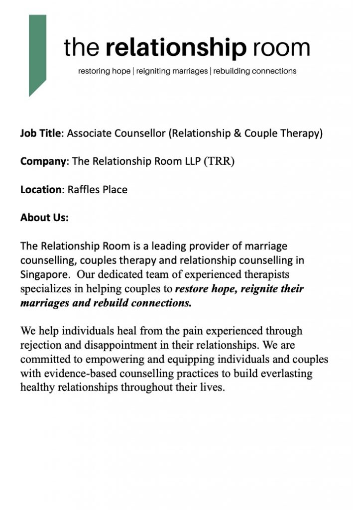 Job Opportunities – Singapore Association for Counselling